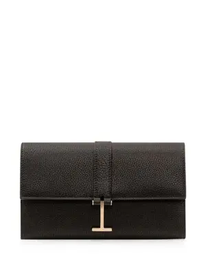 TOM FORD Pochette Grain Leather Wallet On Strap - Black