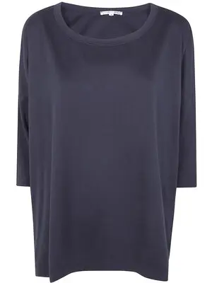 T C ZERO T-shirt Oversized "boat Neck - Black