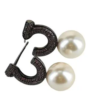 FERRAGAMO Purple Gancini Faux Pearl Stud Earrings - Multicolor