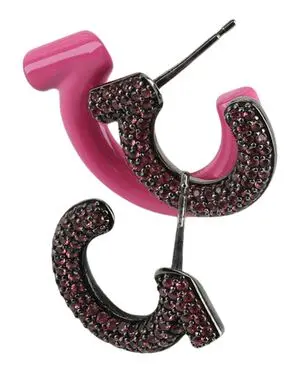 FERRAGAMO Pink Crystalembellished Gancini Halfhoop Earrings - Multicolor