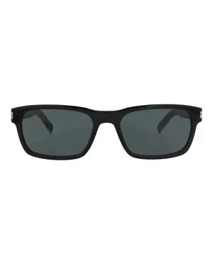 Saint Laurent Squareframe Recycled Acetate Sunglasses Black Crystal Black - Multicolor
