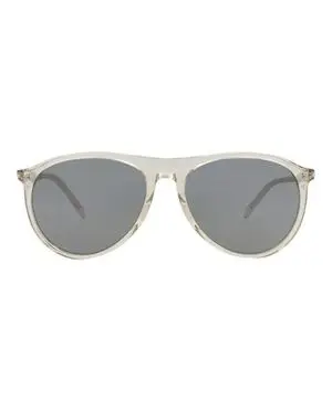 Saint Laurent Aviatorframe Recycled Acetate Sunglasses Beige Beige Silver - Multicolor