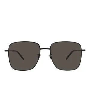 Saint Laurent Squareframe Metal Sunglasses Black Black Black - Multicolor