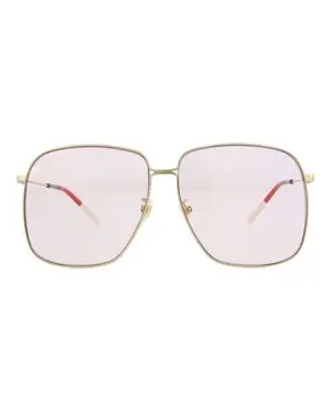 Gucci Squareframe Metal Sunglasses Gold Gold Pink - Multicolor