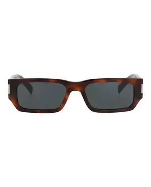 Saint Laurent Squareframe Recycled Acetate Sunglasses Havana Crystal Black - Multicolor