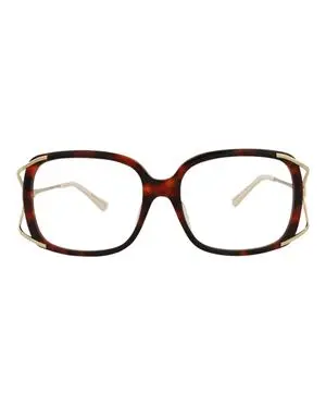 Gucci Squareframe Acetate Optical Frames Havana Gold Transparent - Multicolor