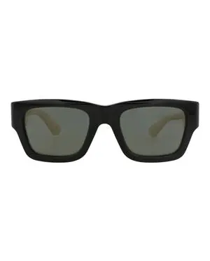 Gucci Squareframe Recycled Acetate Sunglasses Black Ivory Grey - Multicolor