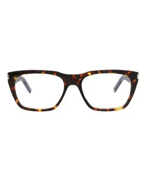 Saint Laurent Squareframe Recycled Acetate Optical Frames Havana Havana Transparent - Multicolor