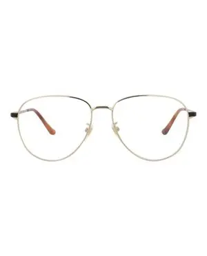 Gucci Aviatorframe Metal Optical Frames Gold Black Transparent - Multicolor