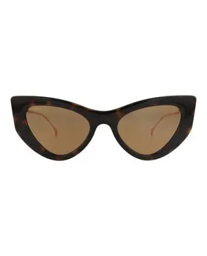 Gucci Cat Eyeframe Injection Sunglasses Havana Gold Brown - Multicolor