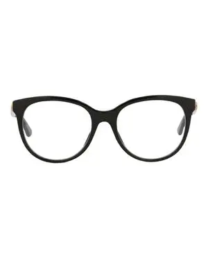 Gucci Roundframe Acetate Optical Frames Black Transparent - Multicolor