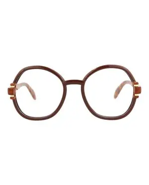 Gucci Roundframe Injection Optical Frames Brown Havana Transparent - Multicolor