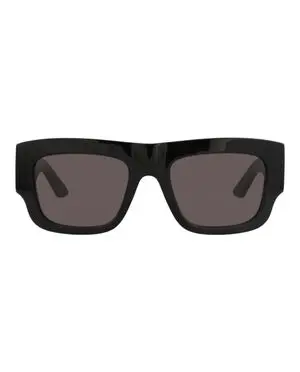 Alexander McQueen Squareframe Recycled Acetate Sunglasses Black Black Grey - Multicolor