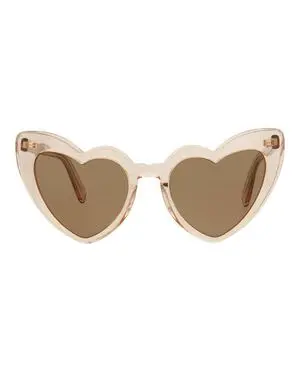 Saint Laurent Cat Eyeframe Acetate Sunglasses Nude Brown - Multicolor