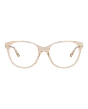 Chloé Cat Eyeframe Bio Acetate Optical Frames Pink Gold Transparent - Multicolor