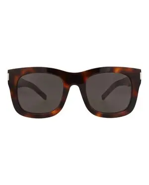 Saint Laurent Squareframe Recycled Acetate Sunglasses Havana Havana Black - Multicolor
