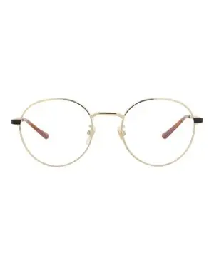 Gucci Roundframe Metal Optical Frames Gold Black Transparent - Multicolor