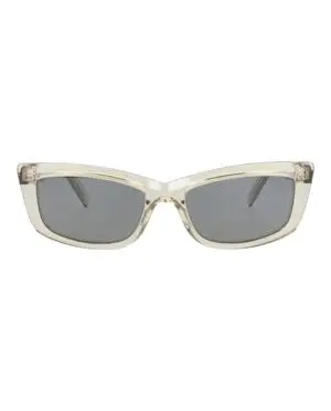 Saint Laurent Cat Eyeframe Recycled Acetate Sunglasses Beige Beige Silver - Multicolor