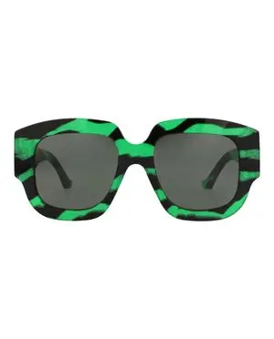 Gucci Squareframe Recycled Acetate Sunglasses Black Black Grey - Multicolor