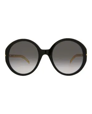 Gucci Ovalframe Acetate Sunglasses Black Gold Grey - Multicolor