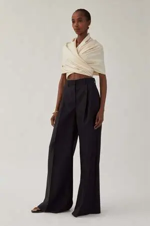 HEIRLOME Laurence Wide-leg Pleat Tailored Trousers