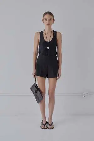 HEIRLOME Saskia Textured Silk And Wool Shorts