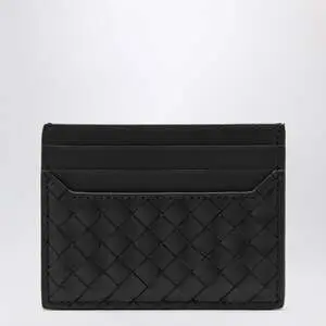 Bottega Veneta Small Intrecciato Card Holder In Calf Leather - Black