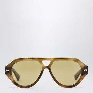 Bottega Veneta Dizzy Aviator Sunglasses In Recycled Acetate - Brown