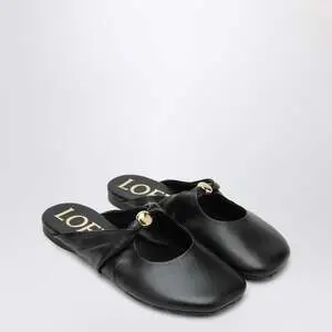 Loewe Pebble Sabots In Soft Lamb Nappa Leather - Black
