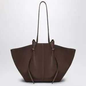 Yuzefi Large Mochi Bag In Suede Leather - Brown
