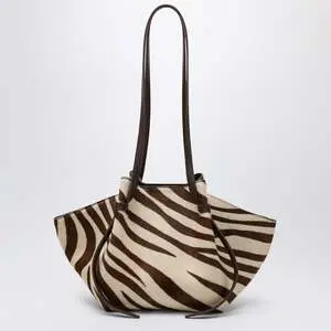 Yuzefi Mochi Zebra Print Pony Hair Leather Shoulder Bag