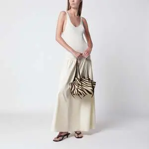 Yuzefi Mochi Zebra Print Pony Hair Leather Shoulder Bag