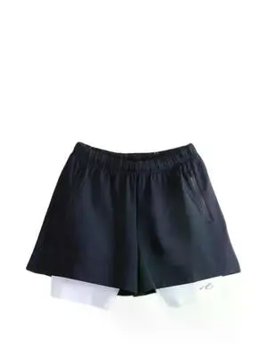 Balenciaga Layered Design Logo Print Shorts