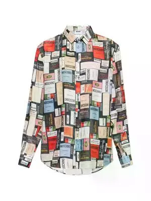 Moschino Label-print Silk Shirt