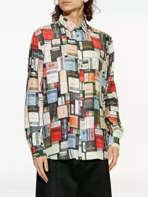 Moschino Label-print Silk Shirt
