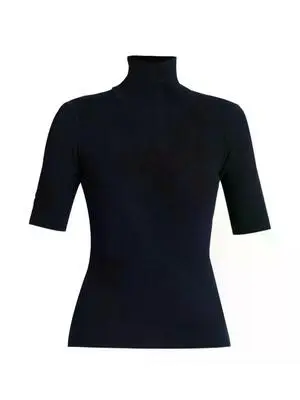 Erdem Jacquard Short Sleeve Sweater - Blue