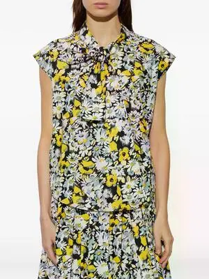 Marni Floral Print Pussy-bow Top