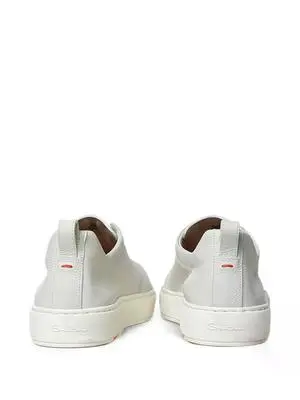 Santoni Grained Leather Slip-on Sneakers