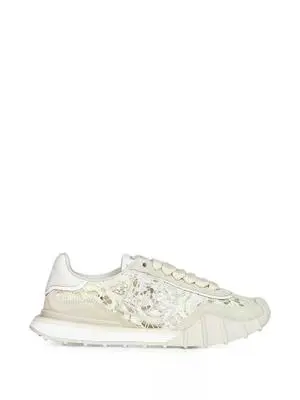 Dolce & Gabbana Lace-panelled Suede Sneakers