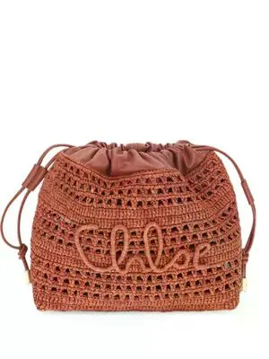 Chloé Raffia Shoulder Bag - Brown