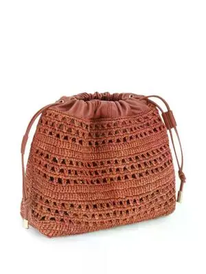 Chloé Crochet-knit Logo-embroidered Shoulder Bag - Brown