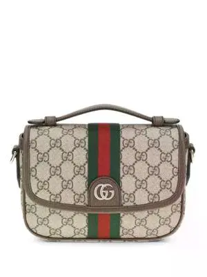 Gucci Ophidia Gg Supreme Web Stripe Cross Body Bag - Neutrals