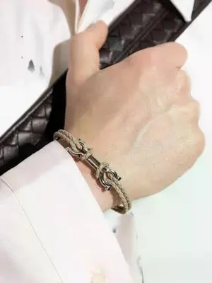 FERRAGAMO Gancini Braided Bracelet