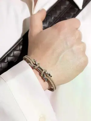 FERRAGAMO Gancini Braided Bracelet