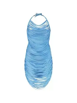 David Koma Strappy Halterneck Mini Dress - Blue