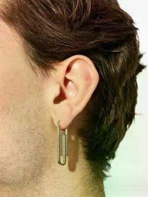Off-White Paperclip-shaped Single Earrings