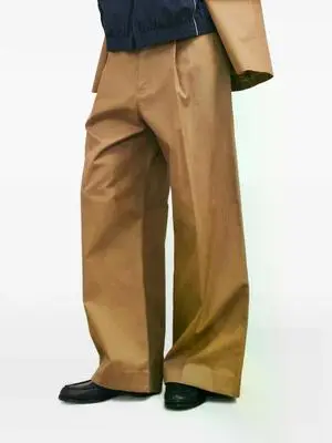 Balenciaga Khaki Brown Cotton Chino Trousers - Neutrals