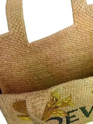 Loewe Woven Tote Bag With Embroidered Logo