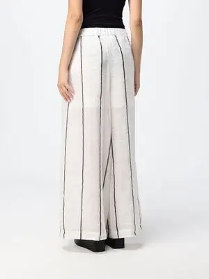MEIMEIJ High-waisted Striped Linen Blend Palazzo Trousers