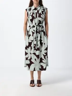 MEIMEIJ Meimei Sleeveless Floral Print Cotton Poplin Midi Shirt Dress - Multicolor